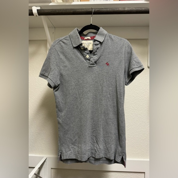Abercrombie & Fitch | Shirts | Abercrombie Muscle Fit Grey Polo | Poshmark